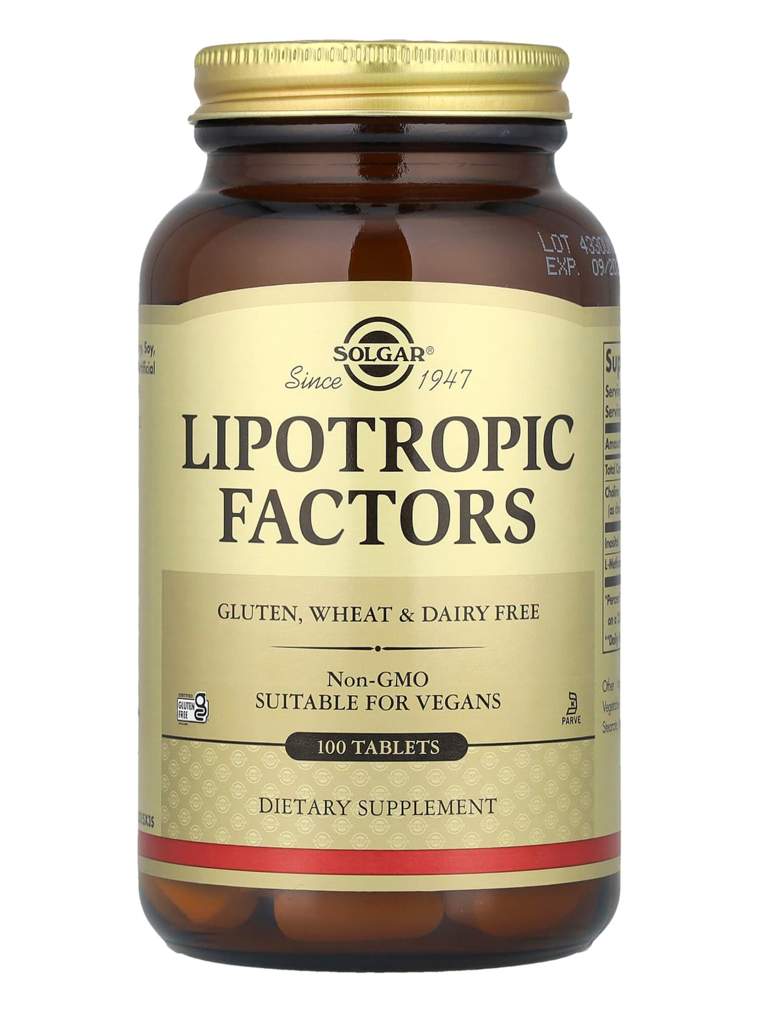 Solgar Lipotropic Factors, Липотропные факторы, 100 таблеток