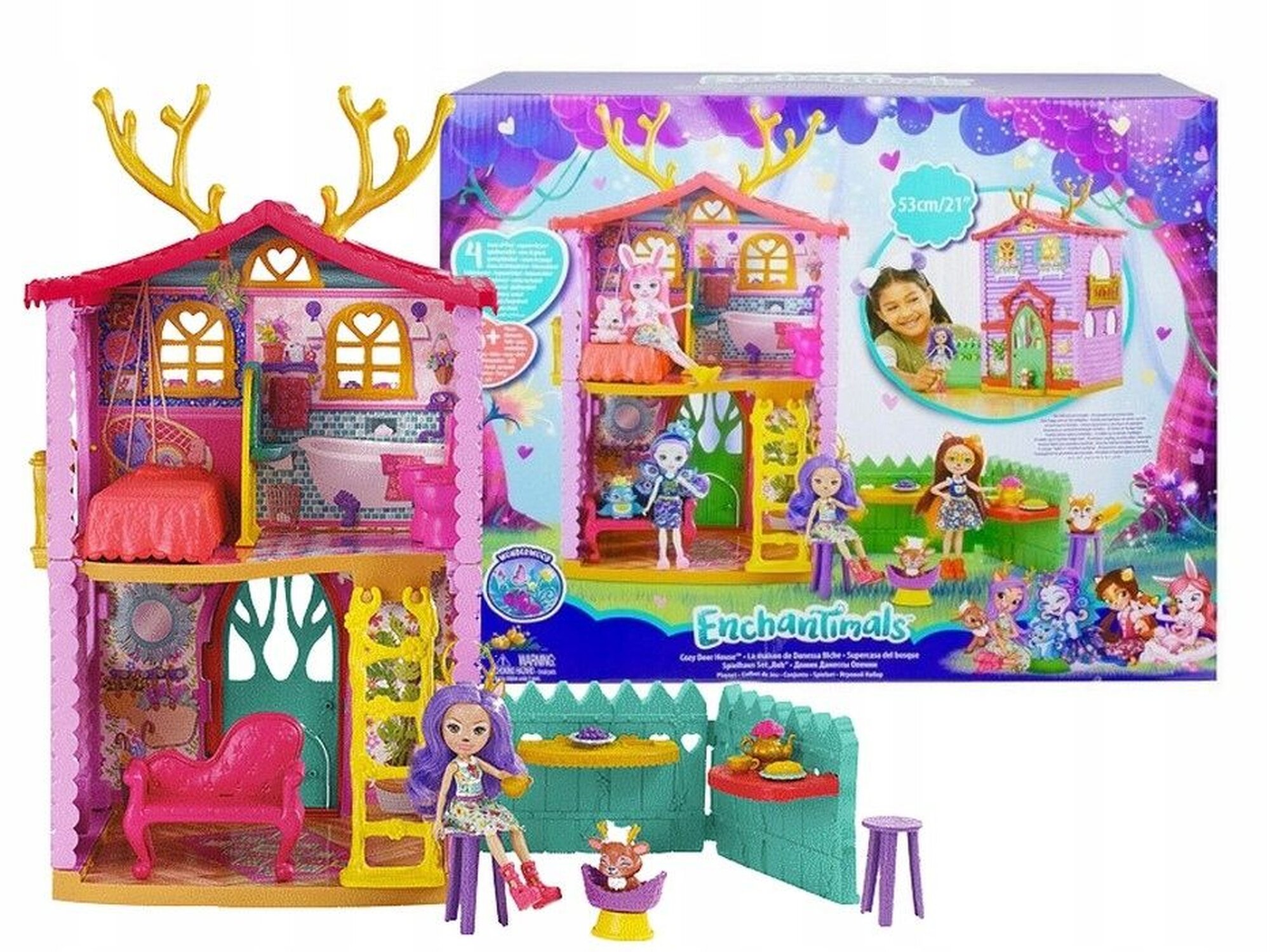 Кукольный домик Mattel Enchantimals - Домик Данессы с куклой и маленьким оленем - Энчантималс GYJ18