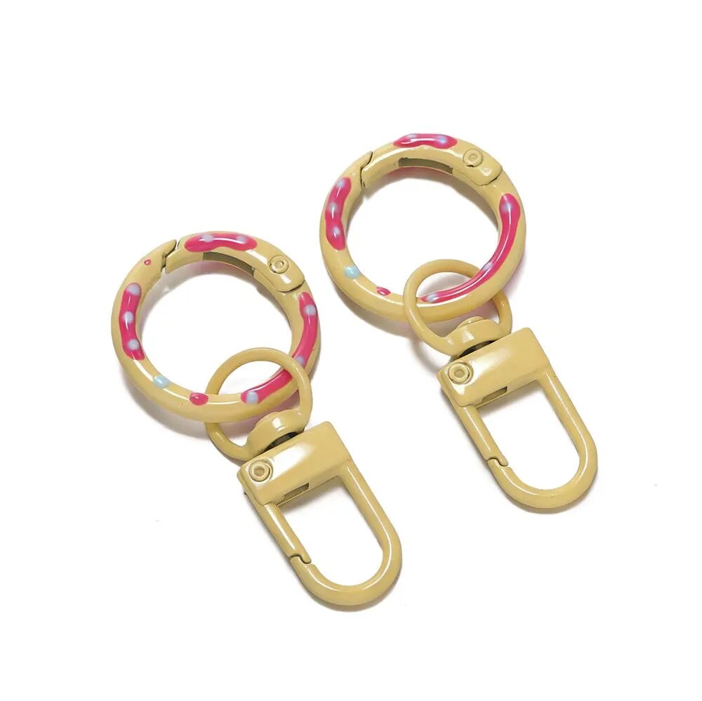 Брелочных колец с карабином,23.5*50 мм,1шт, Цвет желтый