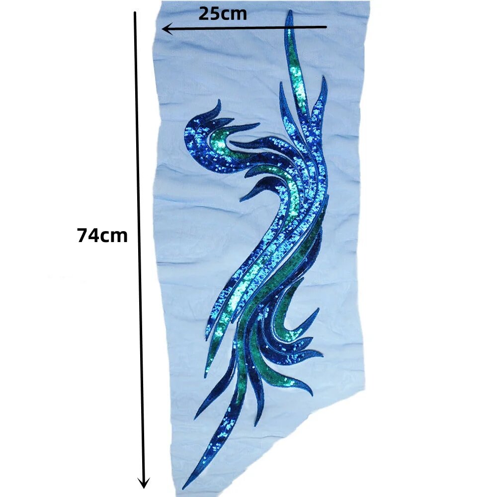 Аппликация кружевная COOLAIKE 25x74 см, цвет Blue left