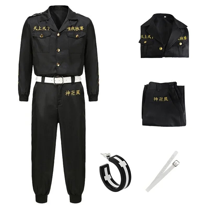 Косплей Mitsuya Takashi Косплей Токио Мстители Mitsuya Takashi Косплей Костюм Вышивка Униформа Топы Брюки Парик Костюм Hallowe72