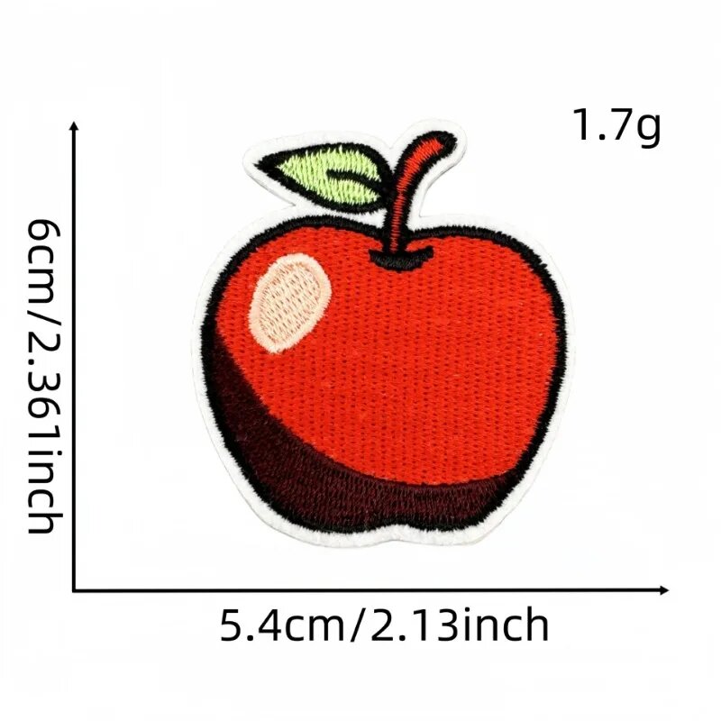 Нашивка яблоко, 6x5.4 см, 1.7г, BD2302Q