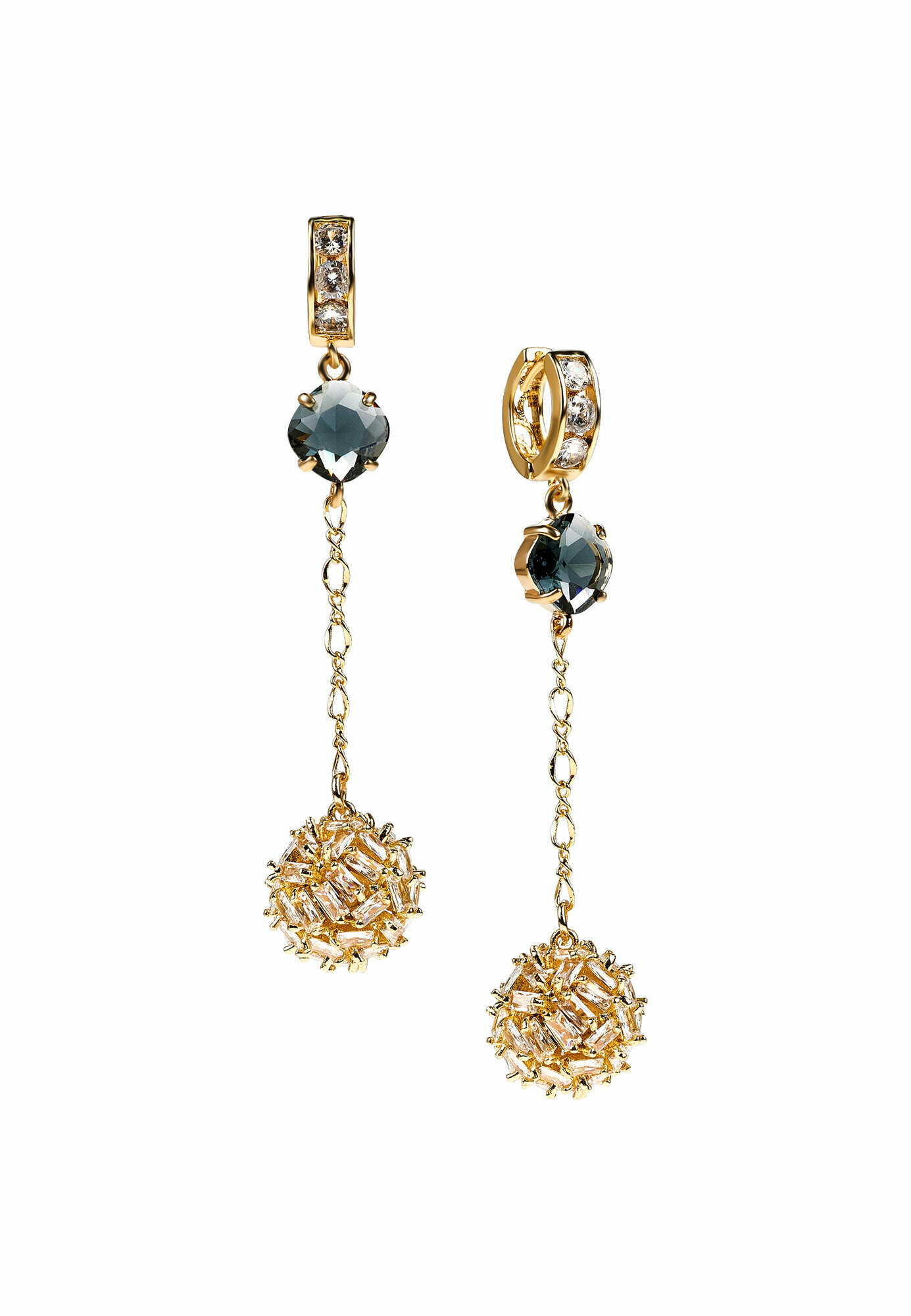 Серьги с подвесками, циркон