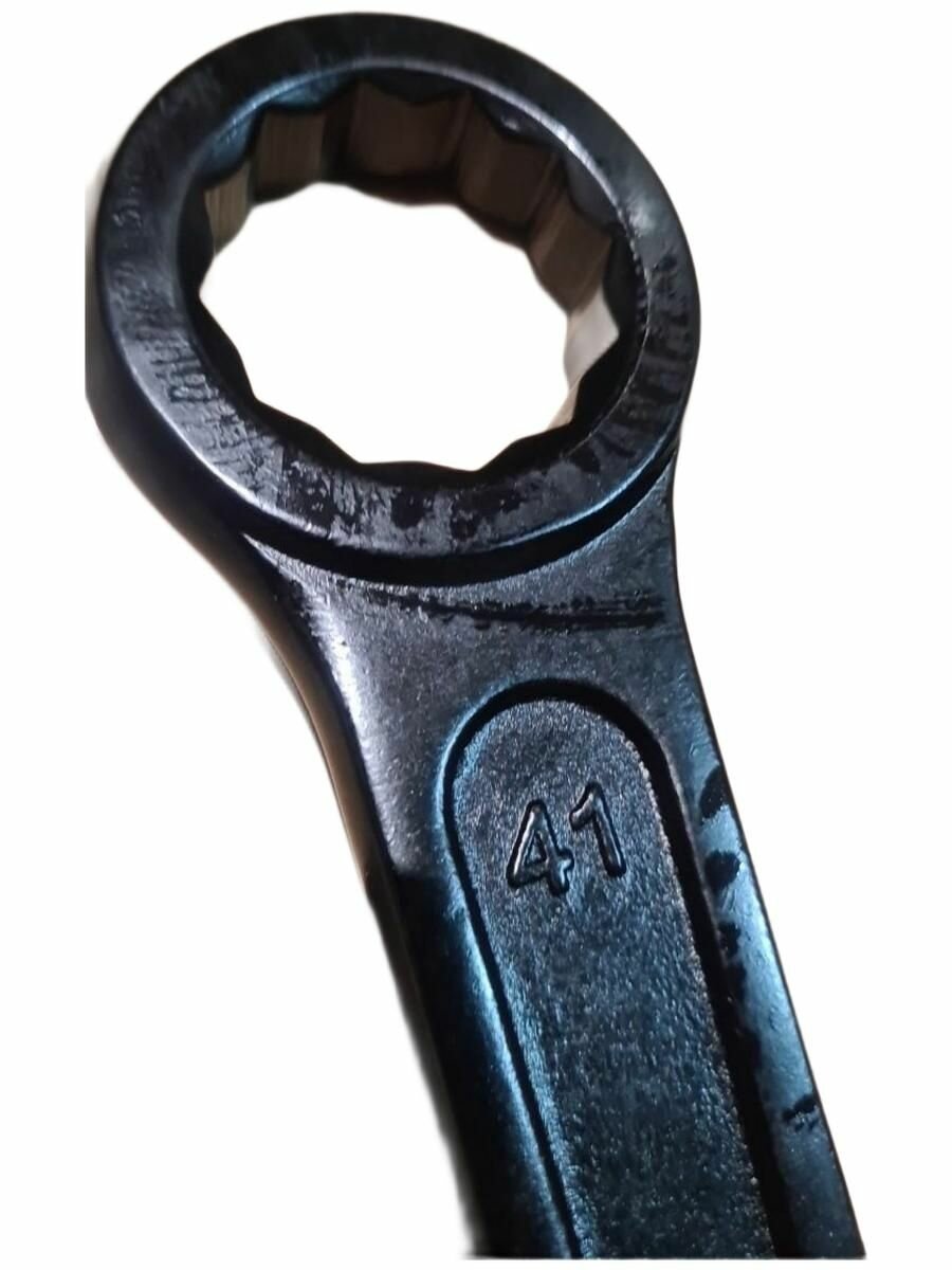 Ключ накидной ударный односторонний 41 мм, легированная сталь, черный.