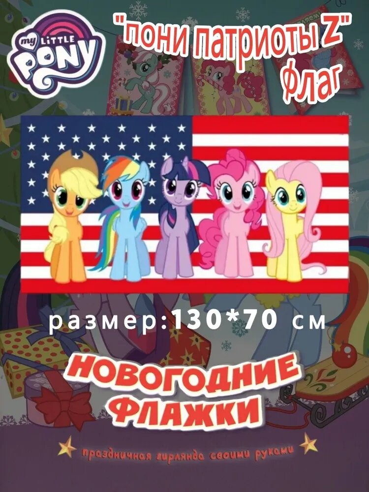 Флаг пони на фоне флага Сша y2k