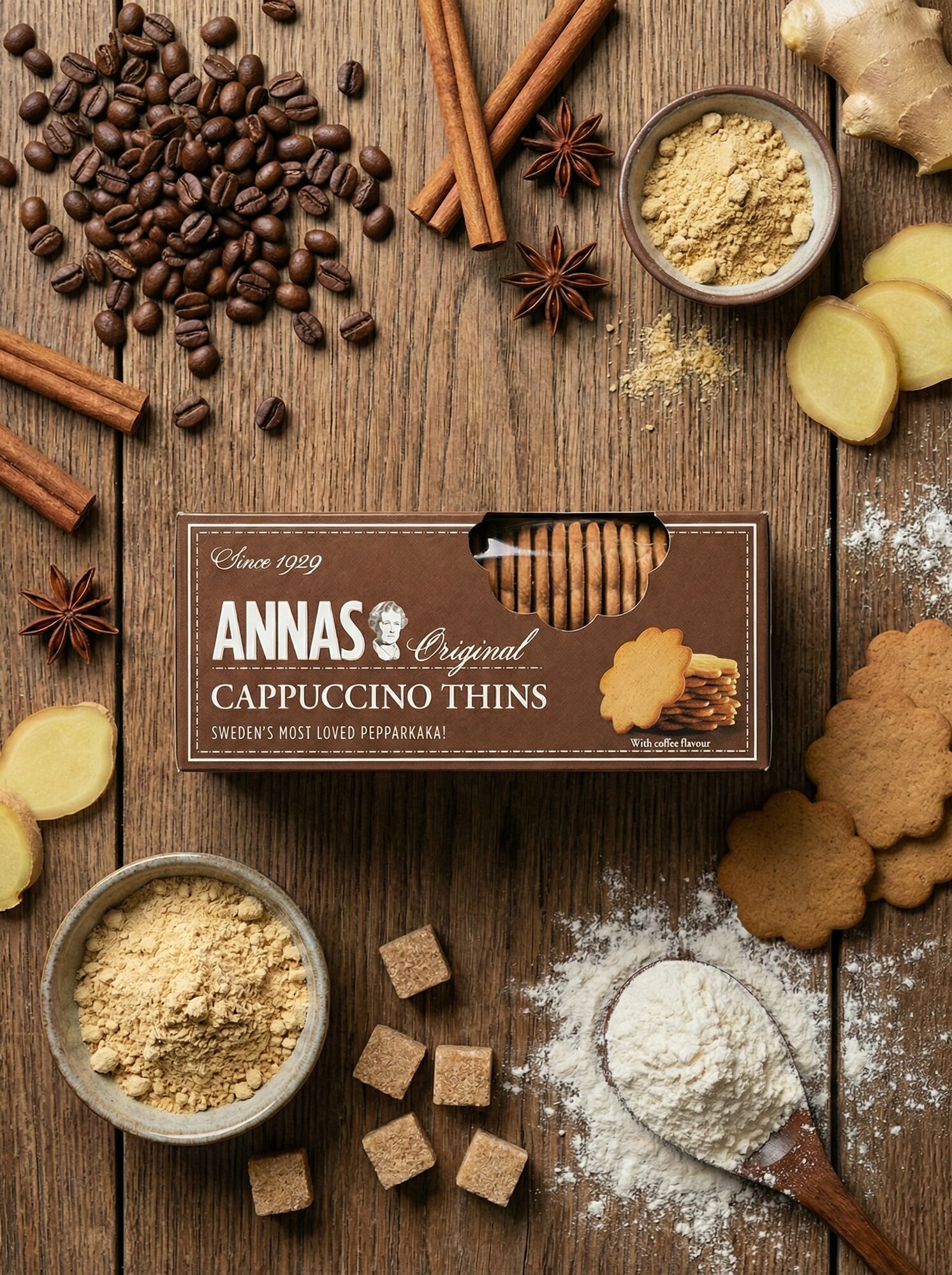 Имбирное печенье Annas Cappuccino со вкусом капучино, 150 г