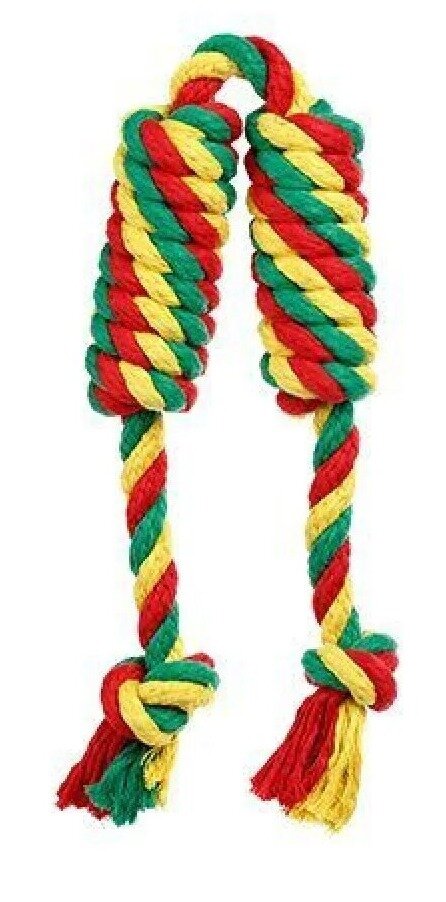Игрушка для собак Dental Knot канатная сарделька двойная большая 58см / игрушки для животных