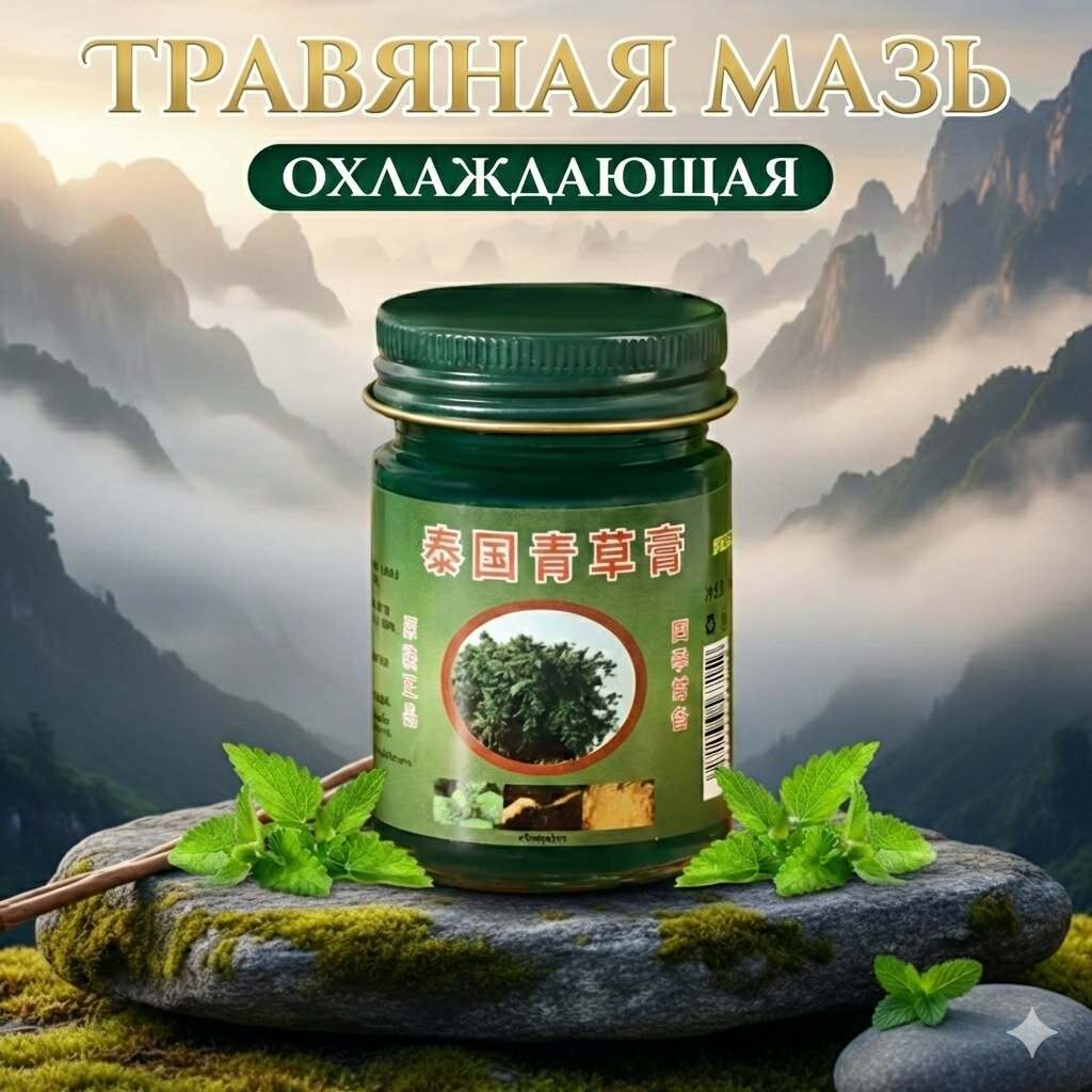 Тайская мазь, охлаждающая, для снятия усталости, мышечного напряжения, 50г