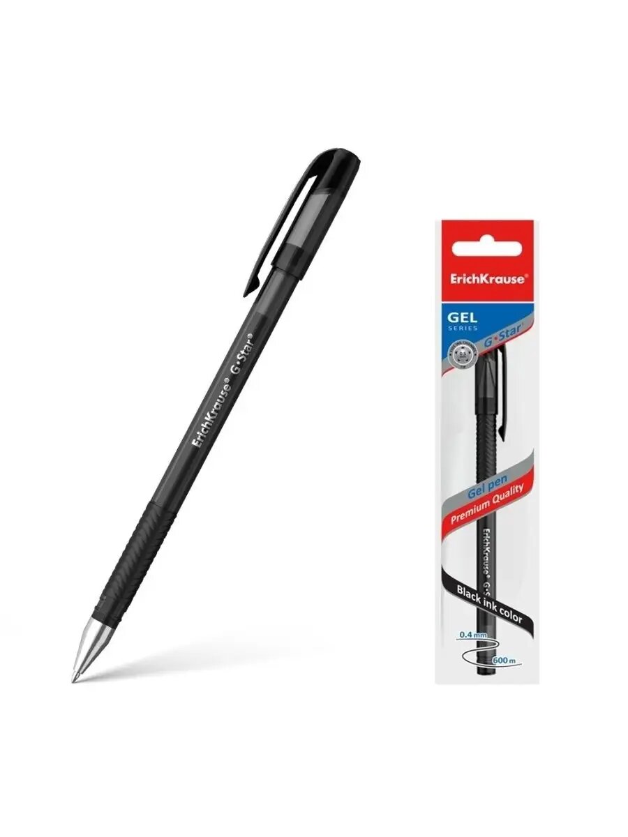 Ручка гелевая ErichKrause G-Star 0.5, цвет чернил черный