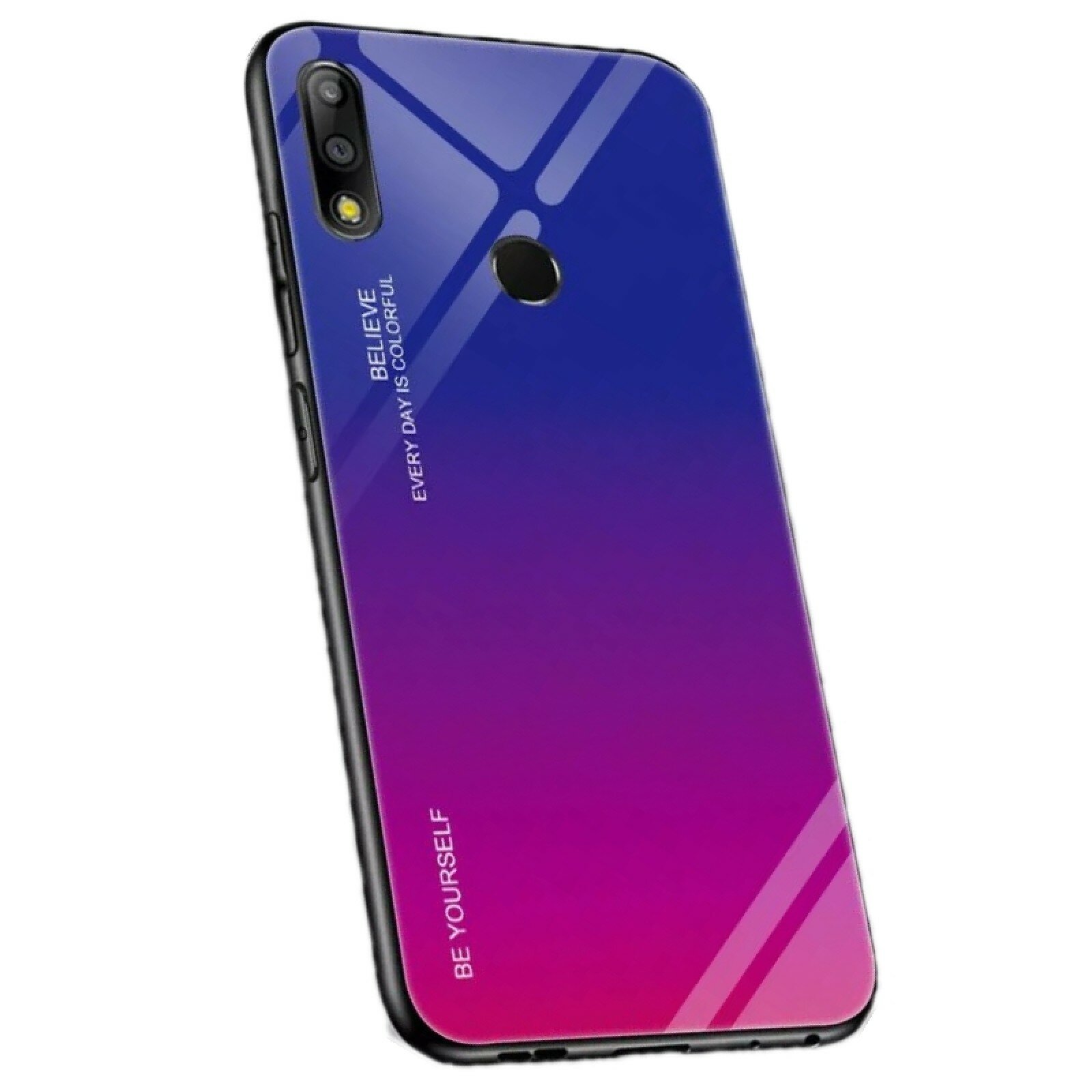 Чехол-бампер MyPads для Huawei Honor 8X с градиентным зеркальным эффектом из закаленного стекла