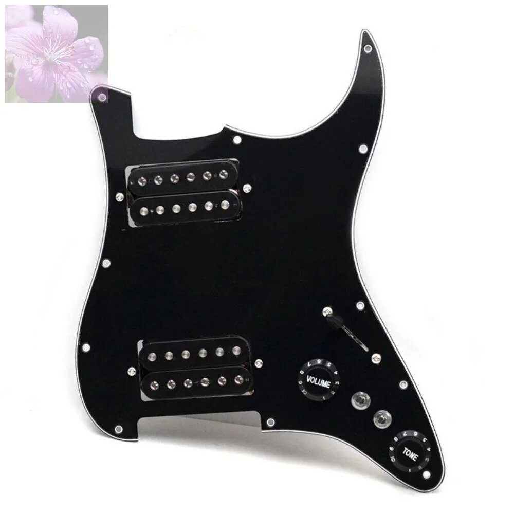 Alnico 5 Prewired Strat Pickguard Накладка с разделителем катушек HH Loaded Pickguard с набором звукоснимателей хамбакера, многоцветная