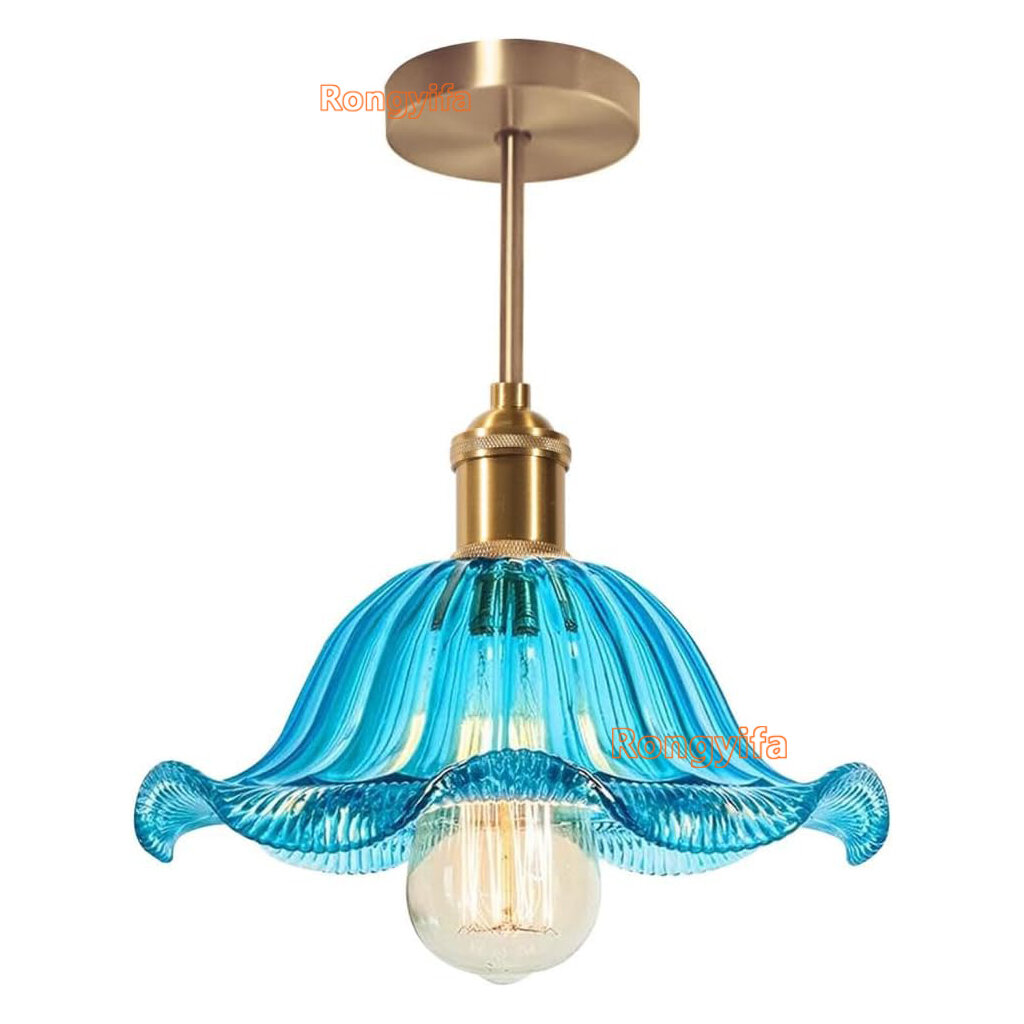 Современная минималистичная люстра, люстра e27 из стекла и металла, спальня, гостиная, синий, 25 см, 60 Вт