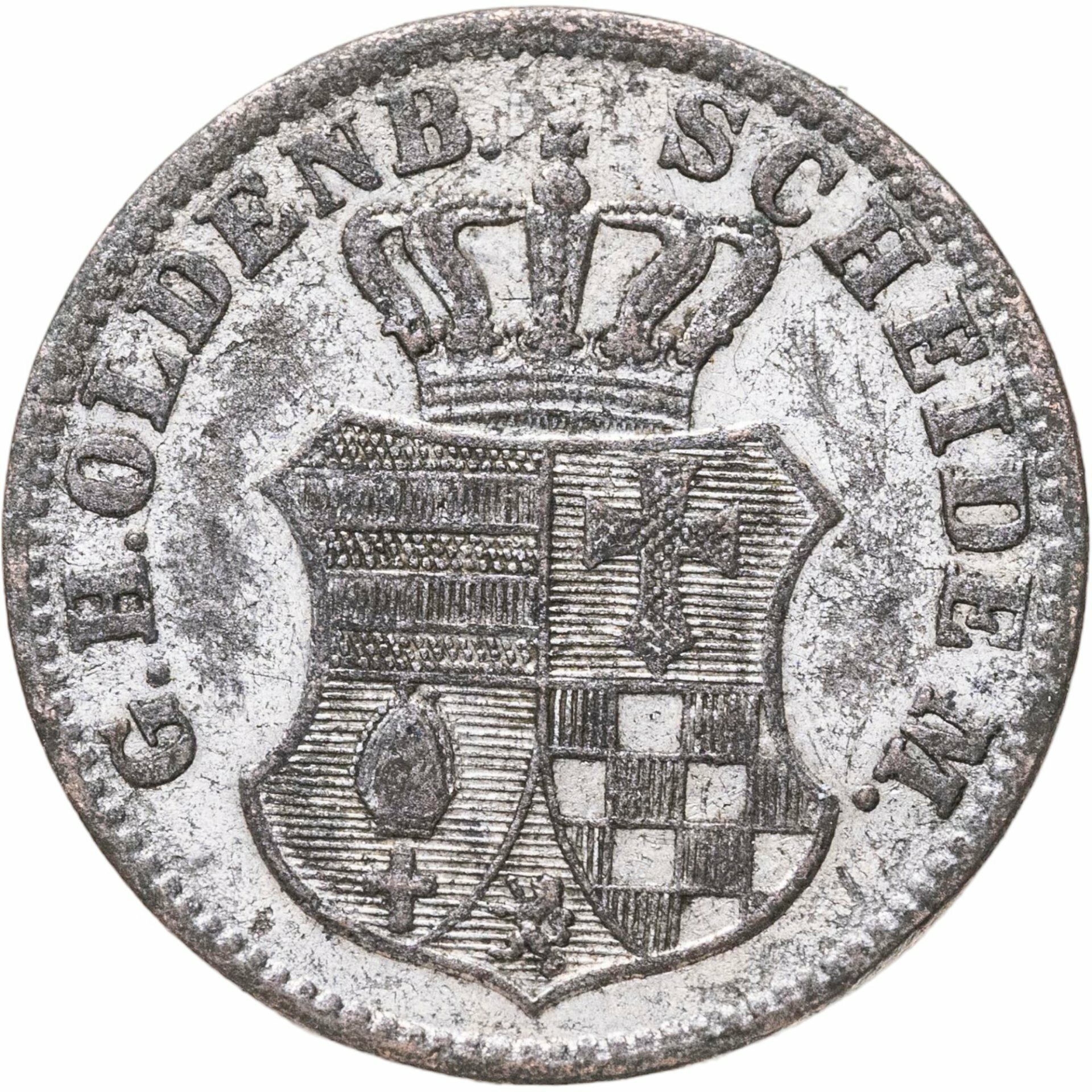 Ольденбург 1 грош 1858, Серебро 220, в сохранности XF