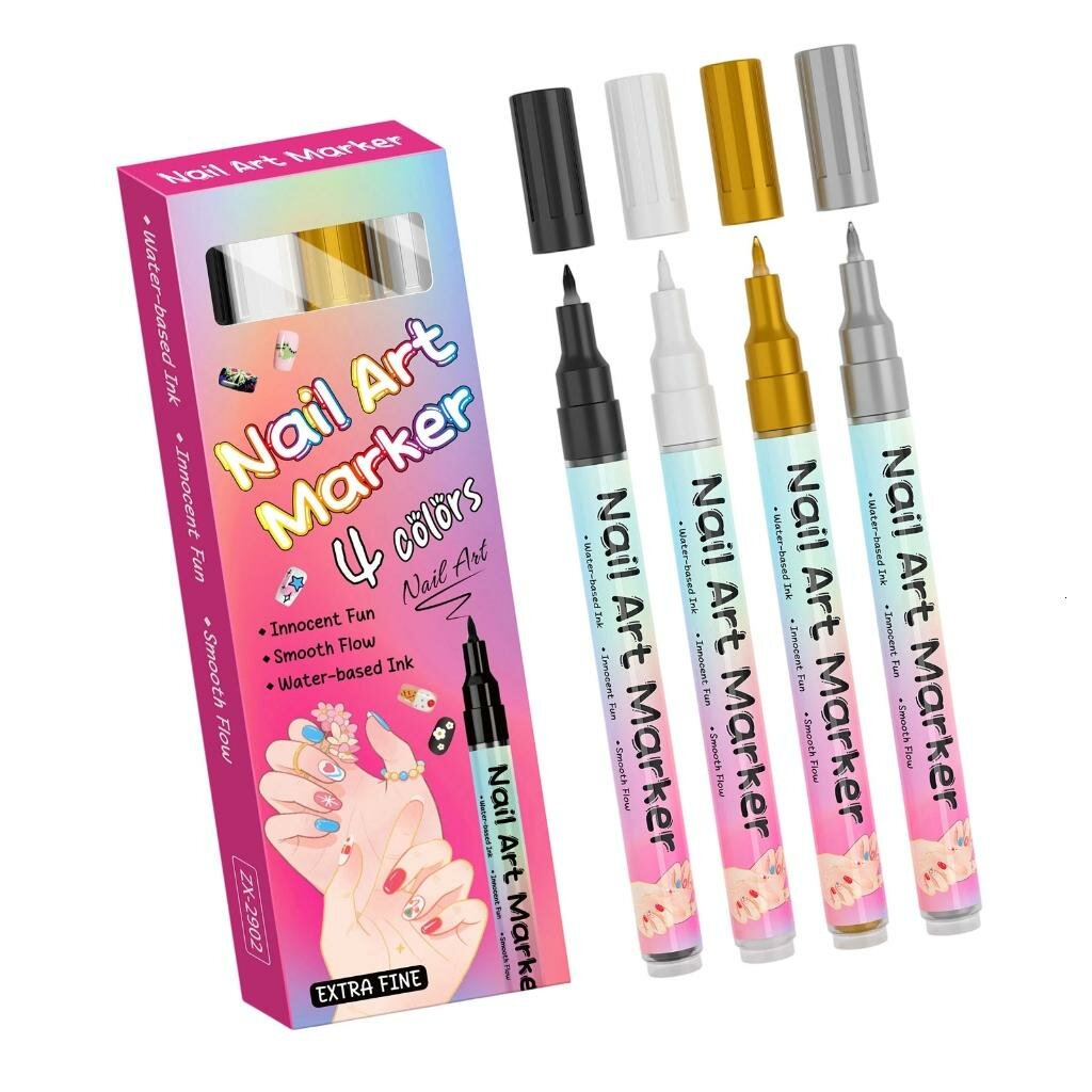 Маркер для ногтевого дизайна 4 оттенка