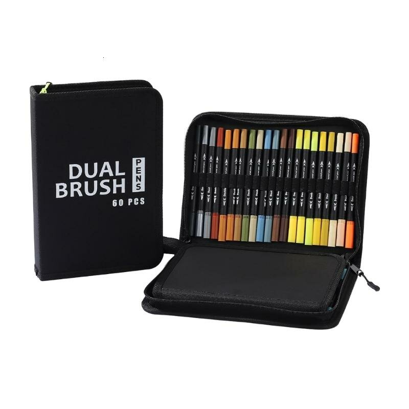 Акриловые краски-маркеры, 60/72 цвета, двойная насадка, 60 Colors