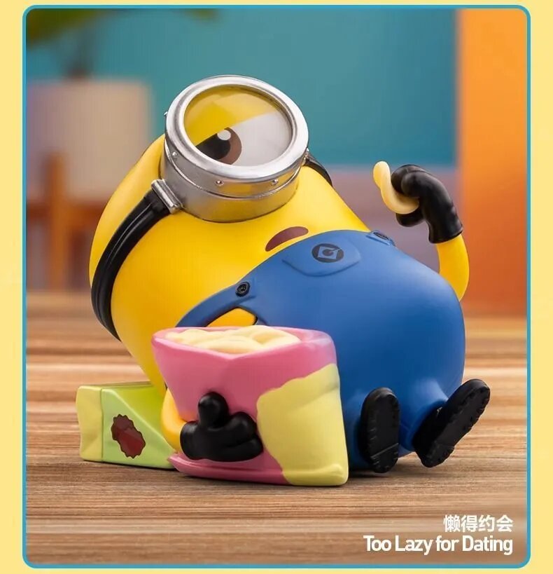 POP MART Minions Lazy Every Day Series Фигурка Фигурка Миньоны Ленивый каждый день, Материал: ПВХ, Цвет: Желтый, Коричневый — фото 1