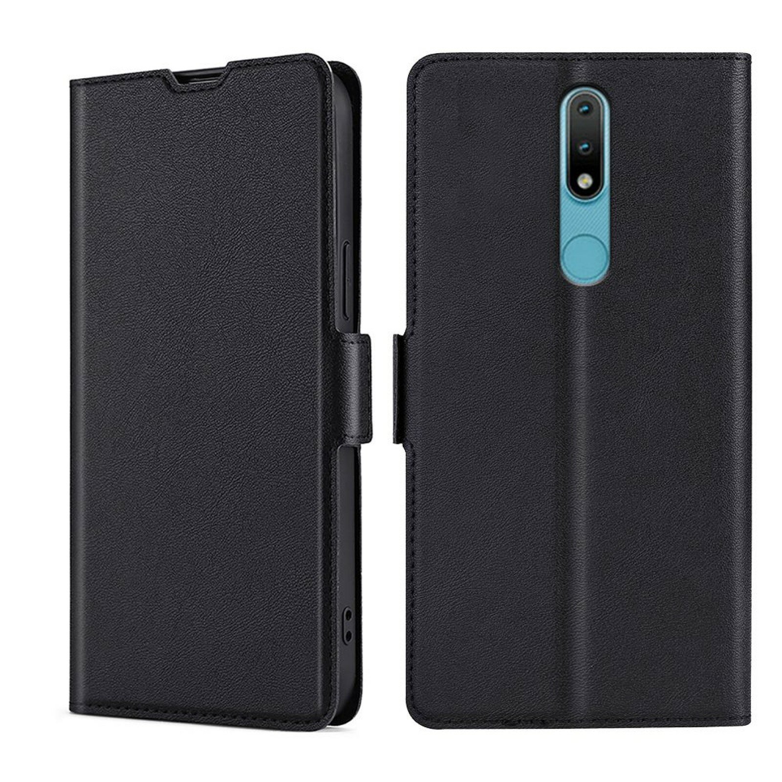 Чехол-книжка MyPads для Nokia 2.4 с магнитными креплениями справа, черный