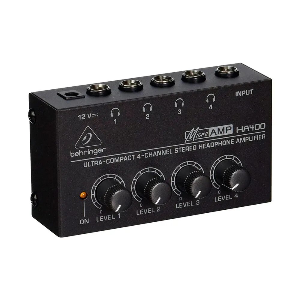 BEHRINGER HA400 компактный 4-канальный усилитель для наушников с раздельными регулировками уровня выходов