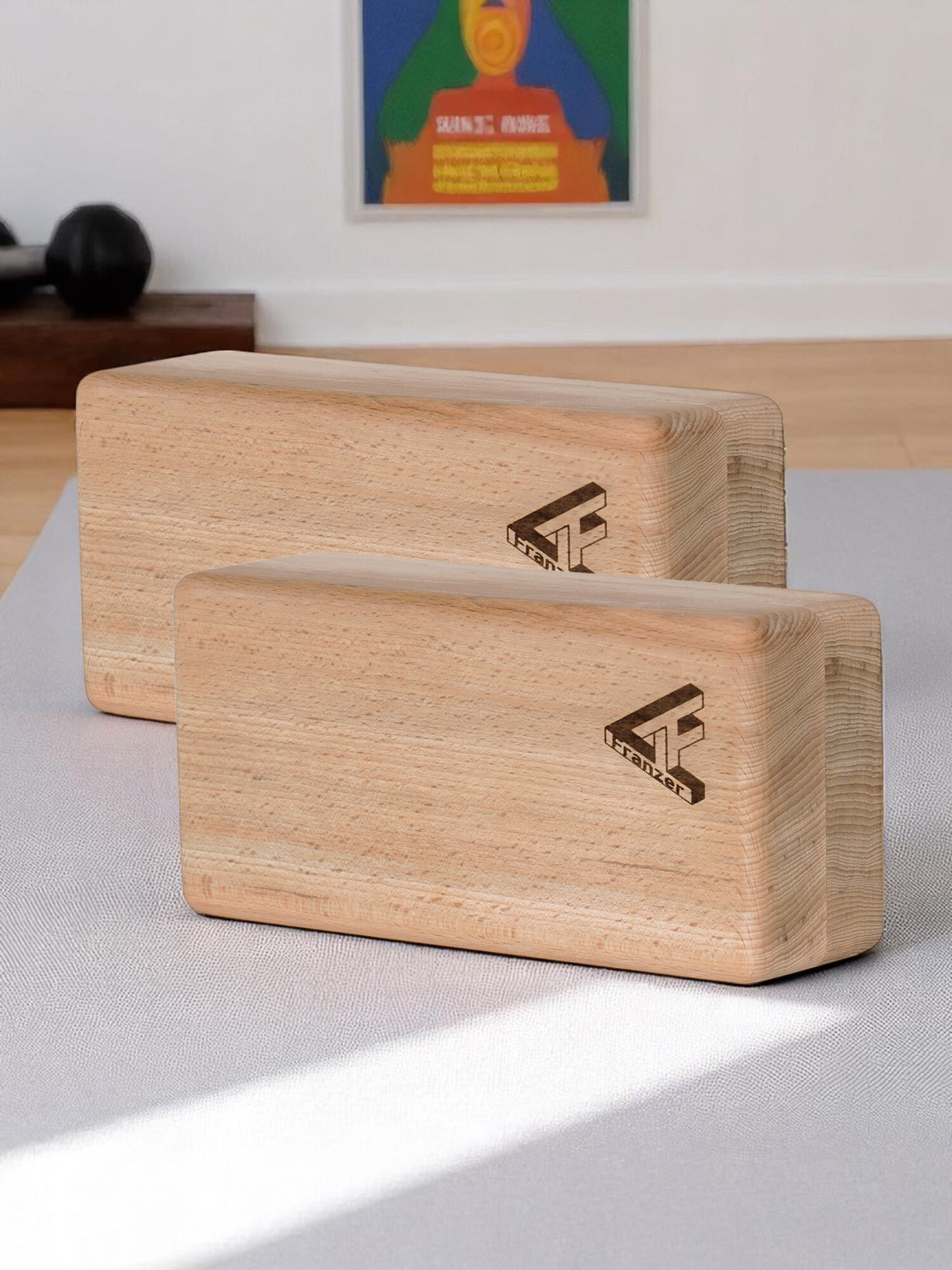 Блоки для йоги / Кирпич для йоги из массива бука (2 шт)