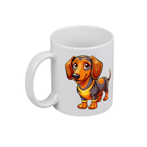 Кружка «Веселая собака такса» (белый)