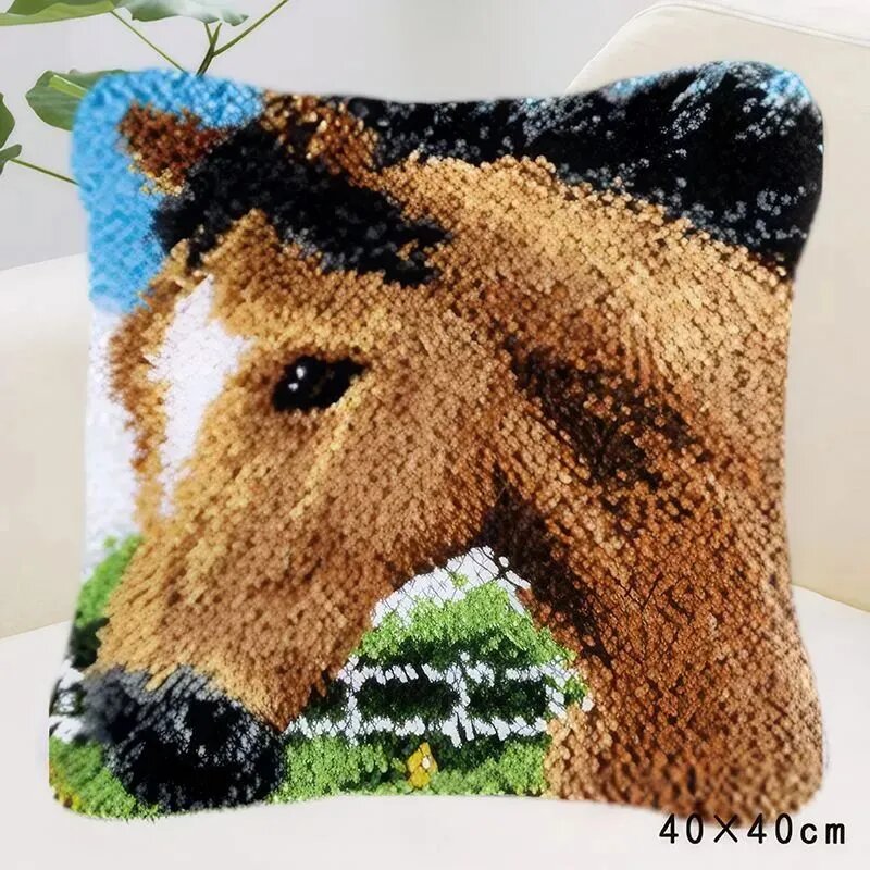 Набор для вышивания, технология ковровой вышивки 40*40cm Лошадь, для рукоделия