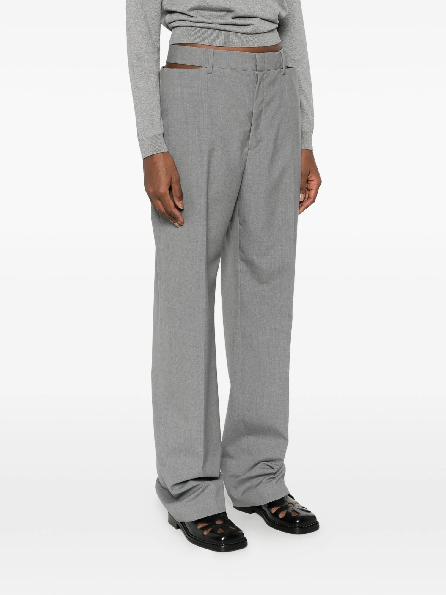 Брюки Jil Sander Cut-out trousers, размер 46, серый — фото 1