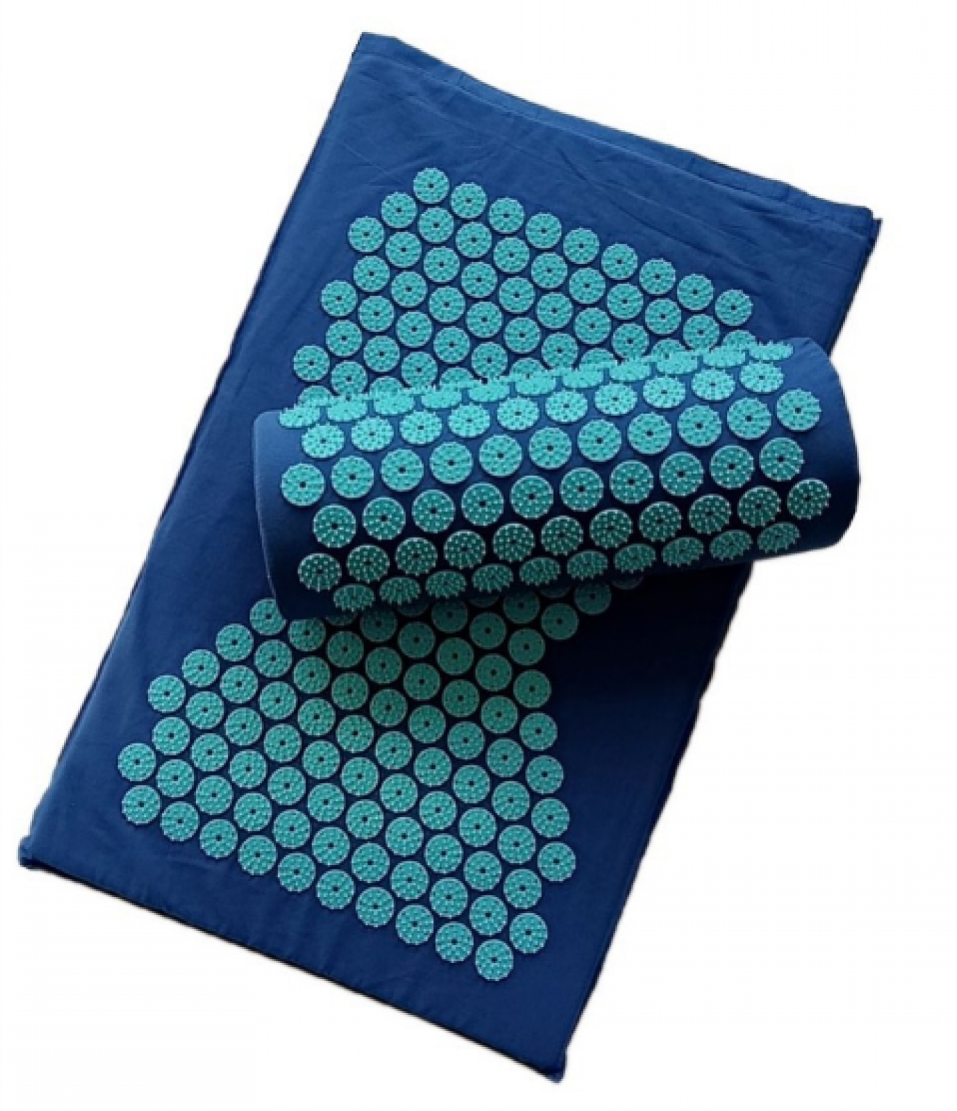 Массажный коврик MyPads с аппликатором Кузнецова 2 в 1 для снятия стресса и боли в спине, синий