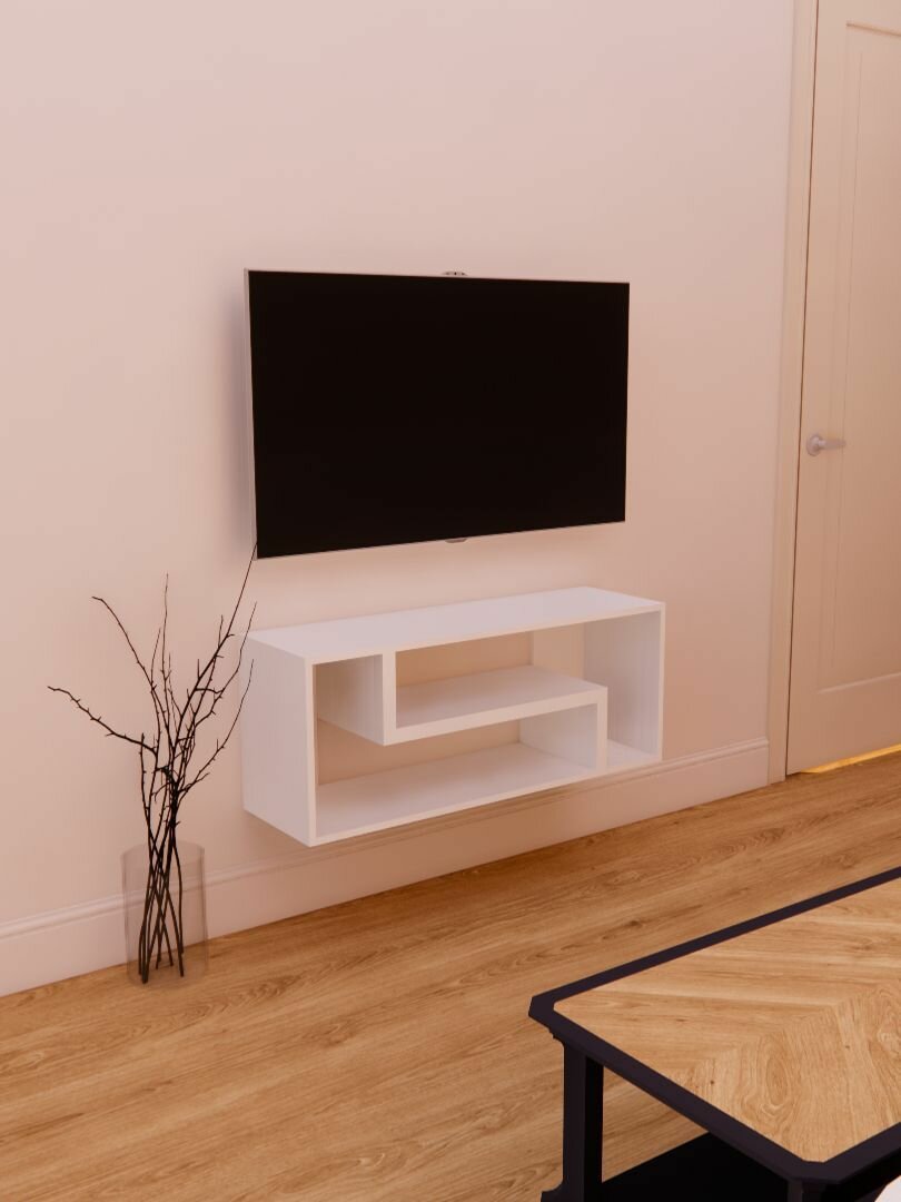 Тумба-тетрис Моё Кредо "Белый", для телевизора, напольная, ЛДСП