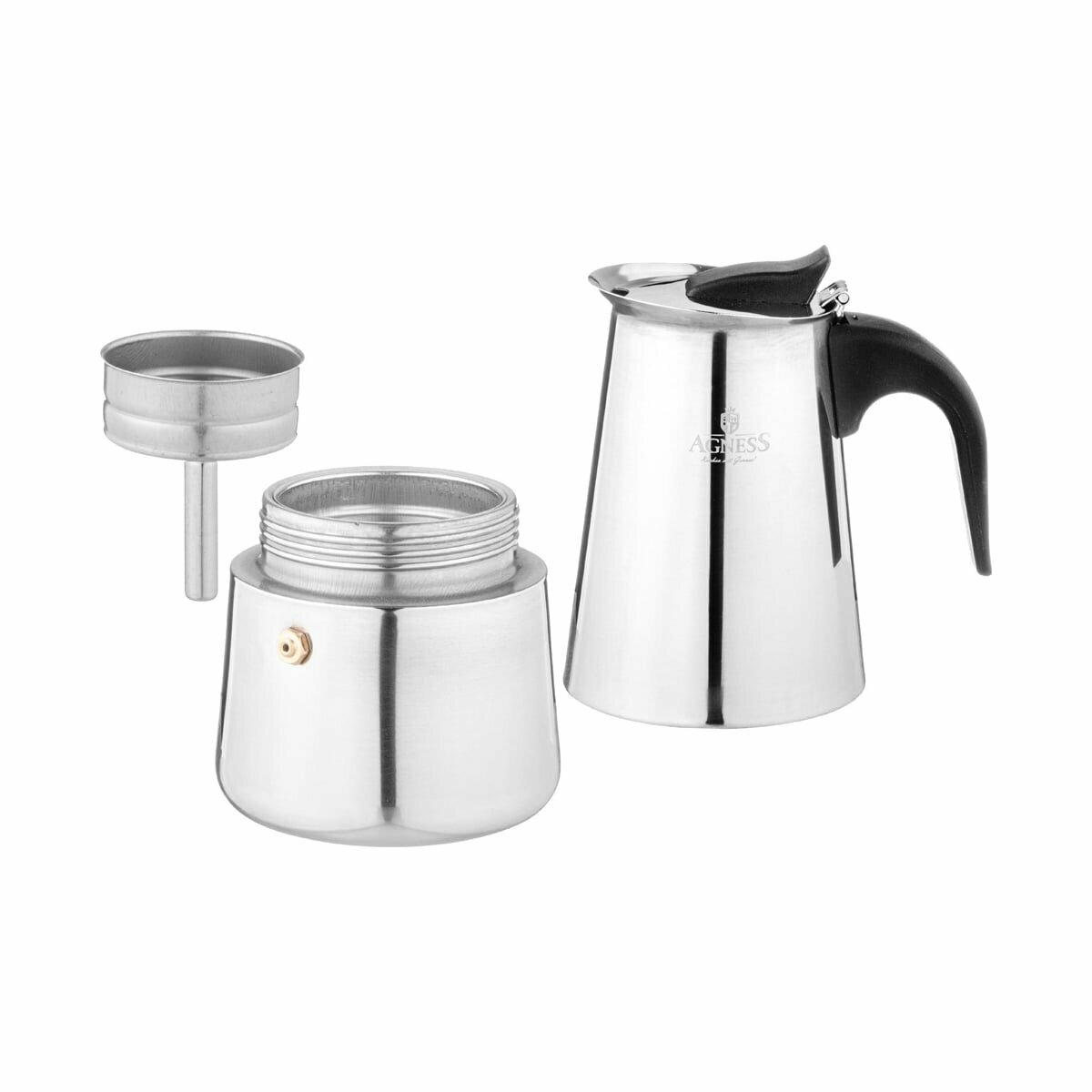 Кофеварка гейзерная Agness 944-002 монблан на 4 чашки 200мл
