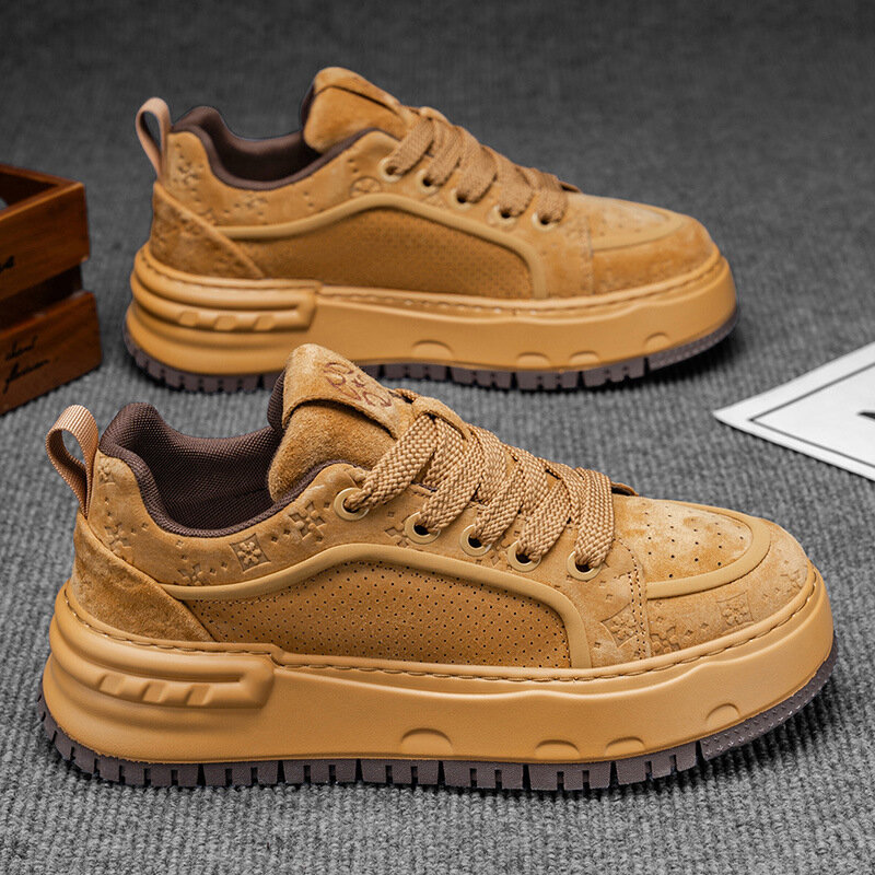 LUO Кеды Молодежь Осенняя Увеличение роста Кожа/Camel