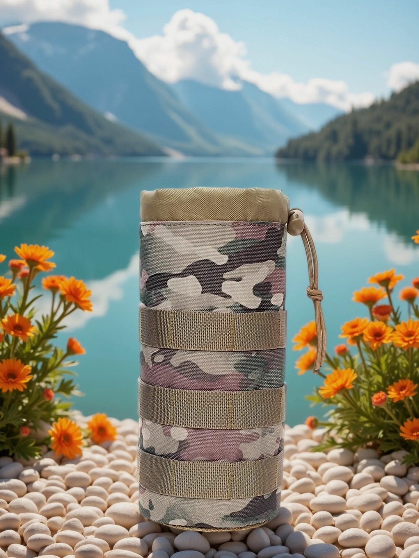 Сумка для бутылки с водой на 1л, подсумок тактический мультикам