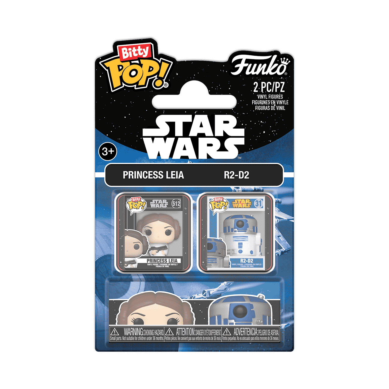 Набор фигурок Funko POP! Bitty Star Wars - Princess Leia & R2-D2 88914 Принцесса Лея и дроид R2-D2, 2 шт.