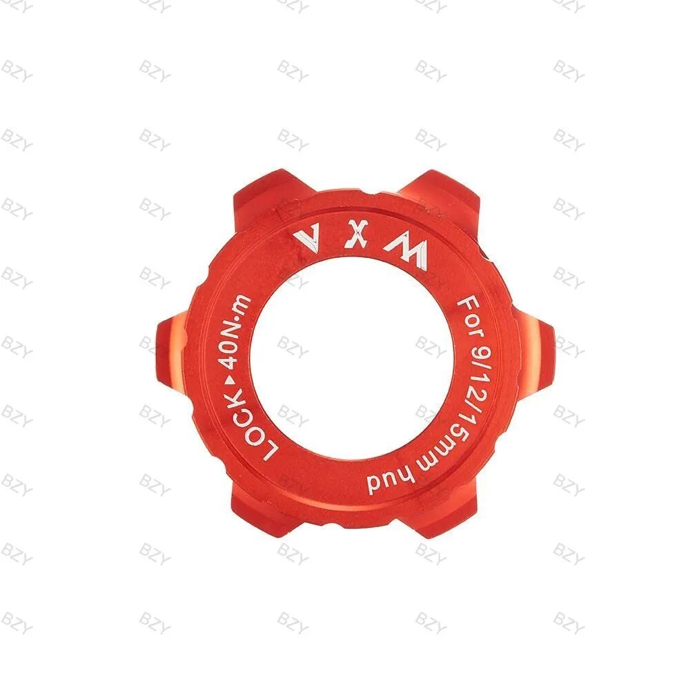 VXM Адаптер тормозного диска с CenterLock на 6 болтов для втулки 9/12/15мм, красный — фото 1