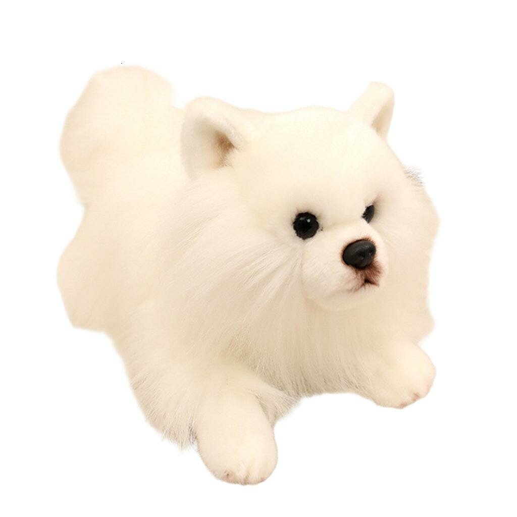 Плюшевая игрушка собака, Белый померанский шпиц