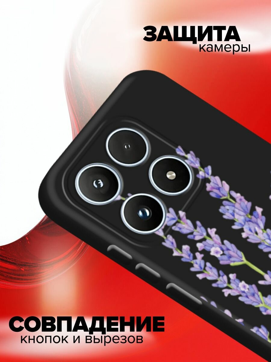 Черный матовый чехол на Xiaomi 17 / Сяоми 17 с принтом С лавандой — фото 1
