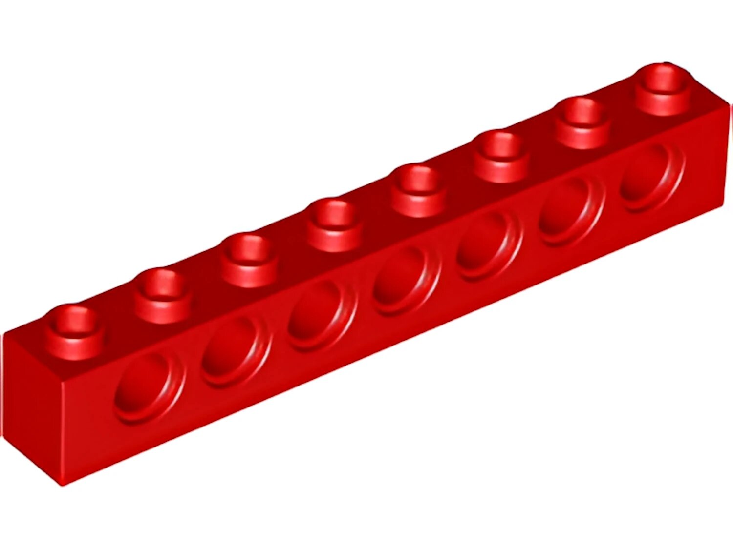 Деталь LEGO Technic, Brick 1 x 8 with Holes 3702 Red U