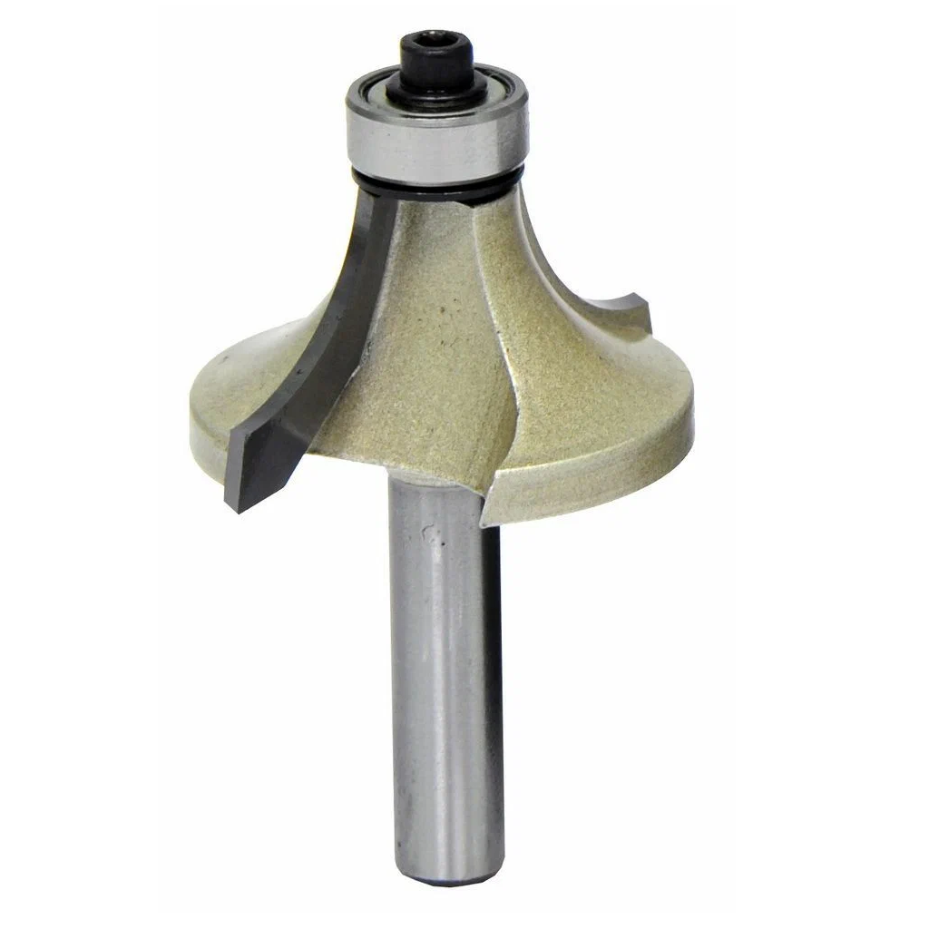 Фреза по дереву карнизная с подшипником хвостовик 8 мм, R12.7х19мм, подшипник Ф12,7мм