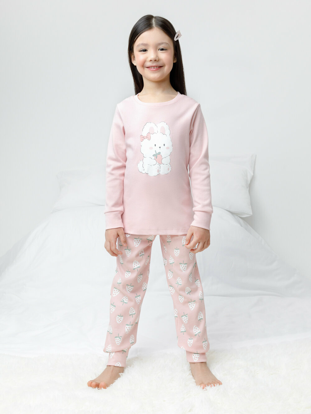 Пижама crockid К 1541/розовый жемчуг,клубника, размер 56/104, розовый