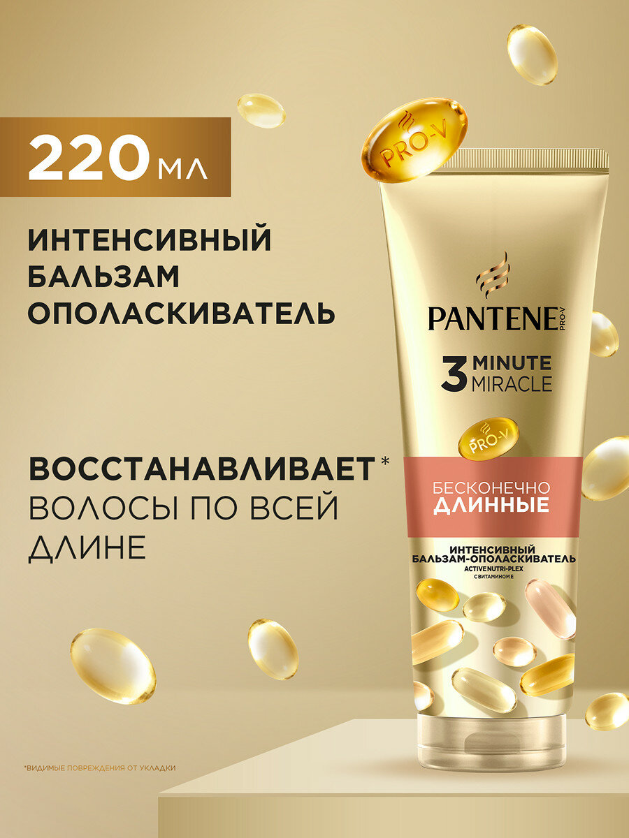 Бальзам-ополаскиватель Pantene Pro-V 3 Minute Miracle Бесконечно длинные 220 мл