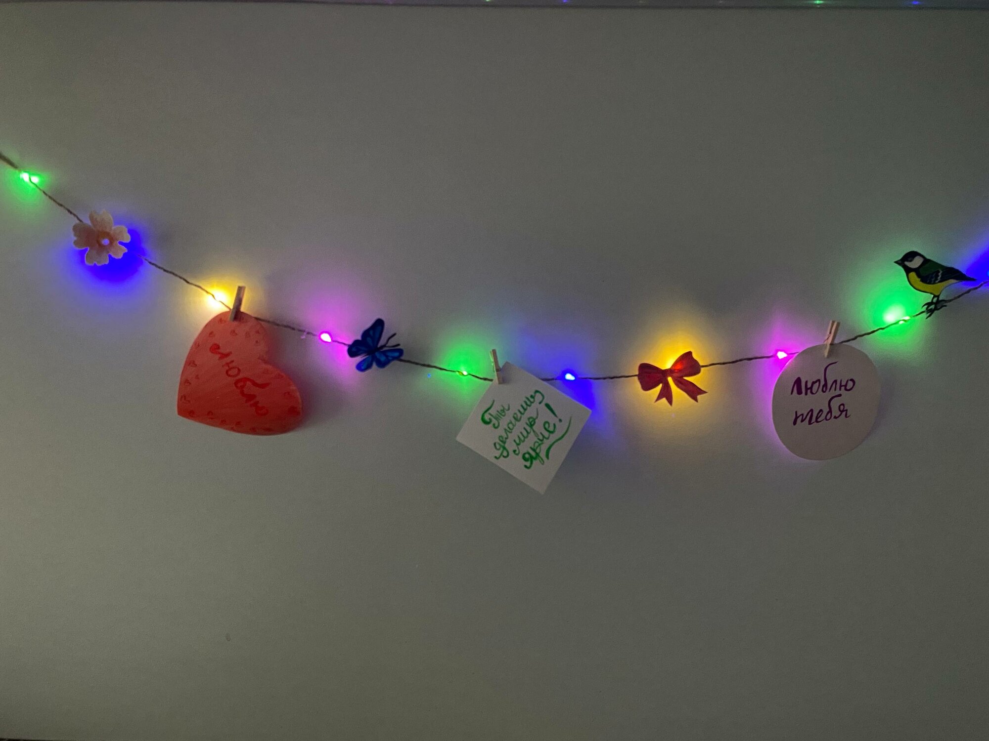 Гирлянда "Праздничная", акрил, ручная работа, подсветка, 3 режима