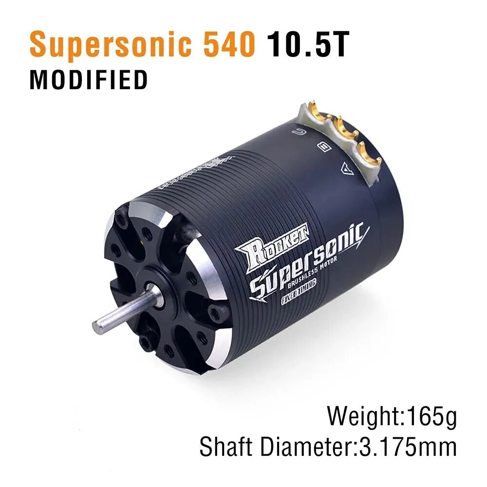 Бесщеточный мотор с датчиком Supersonic 540 10.5T для модифицированного дрифт-кара 1/10 RC.