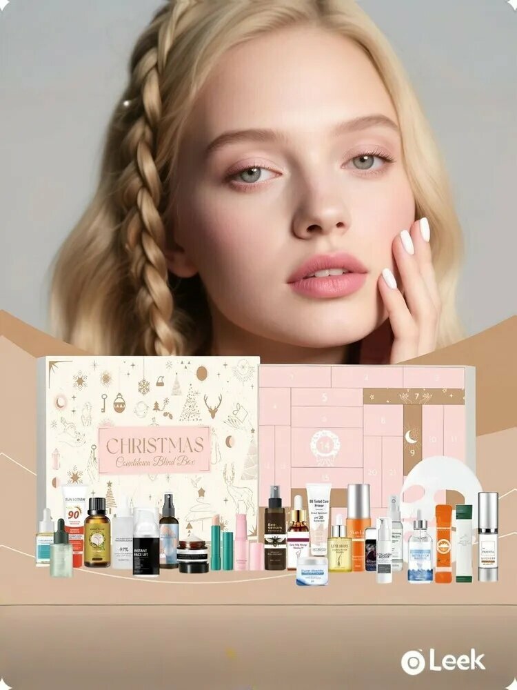 RAGUPEL Календарь красоты Адвент 2025 Набор макияжа на 24 дня Подарочный косметический набор для женщин и девушек