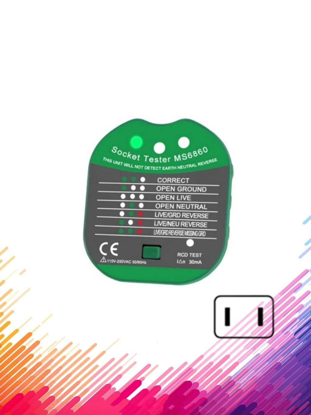 Надёжный тестер розеток с функцией проверки УЗО, Правила США