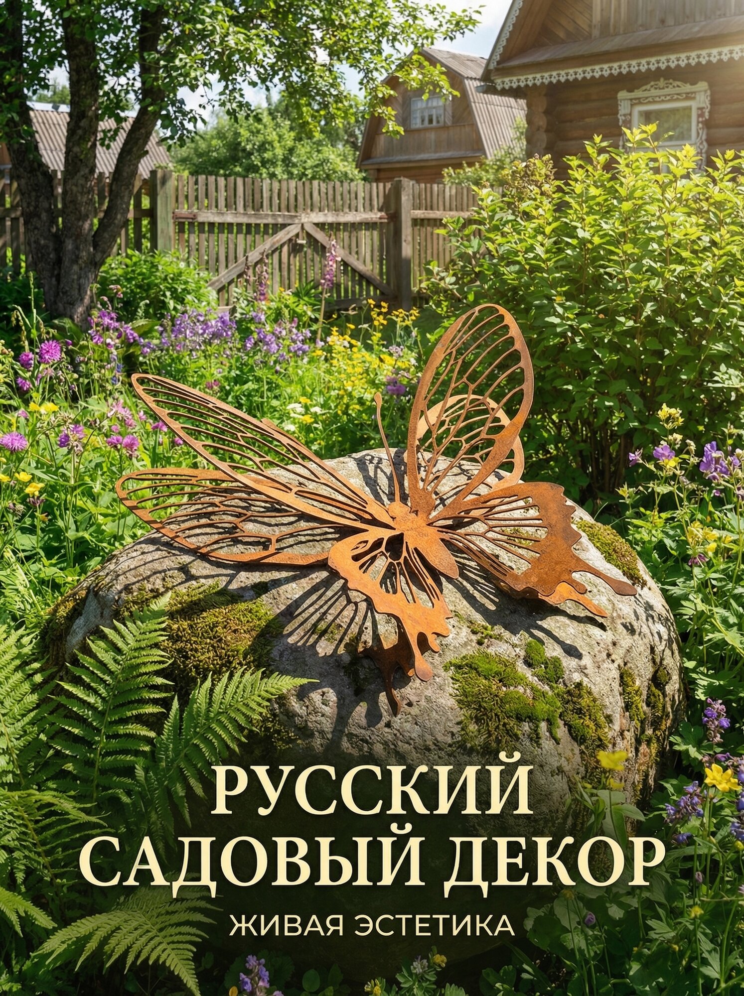 Креативная объемная бабочка с 8 крыльями, кованое железо, 14,8*12,2 см