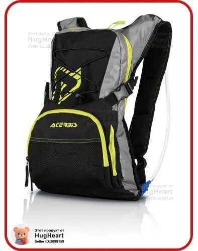Рюкзак Acerbis H20 DRINK Black/Yellow с гидропаком, для велоспорта, 10 л — фото 1