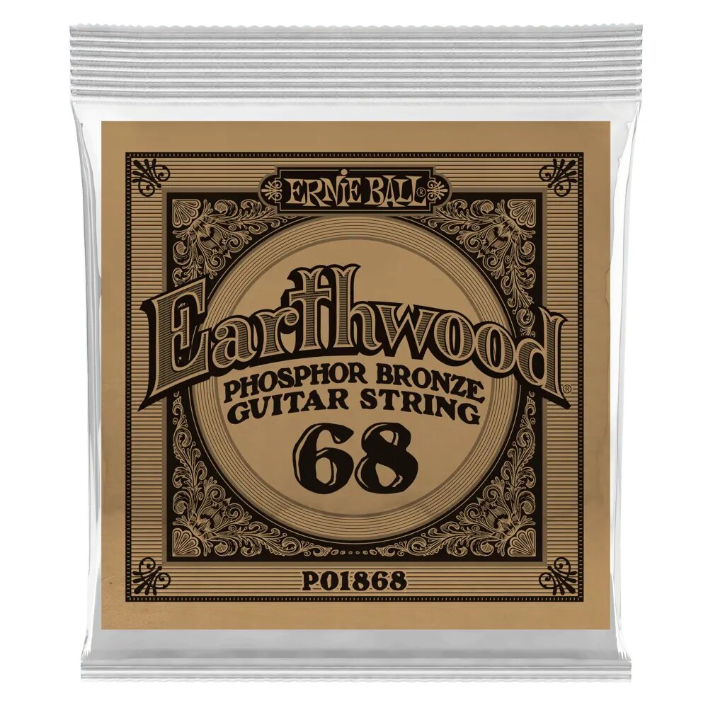 Струна для акустической гитары Ernie Ball P01868 Earthwood, фосфорная бронза, калибр 68