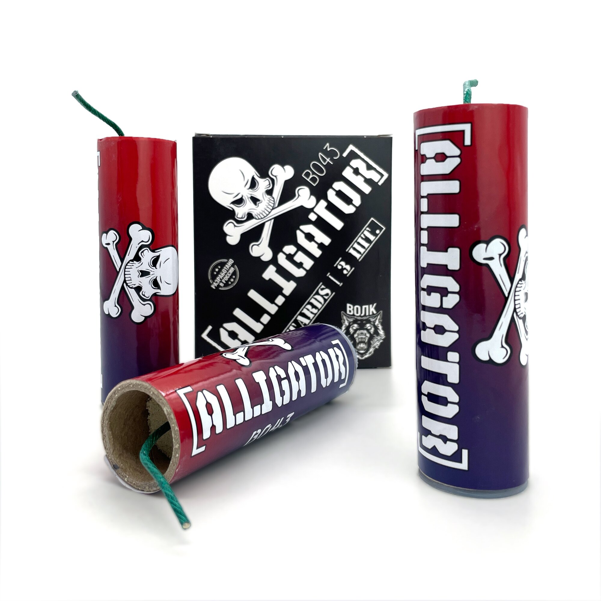 Петарды фитильные ALLIGATOR 3 шт громкость 140 Дб пороха 14 гр очень мощные и громкие петарды B043