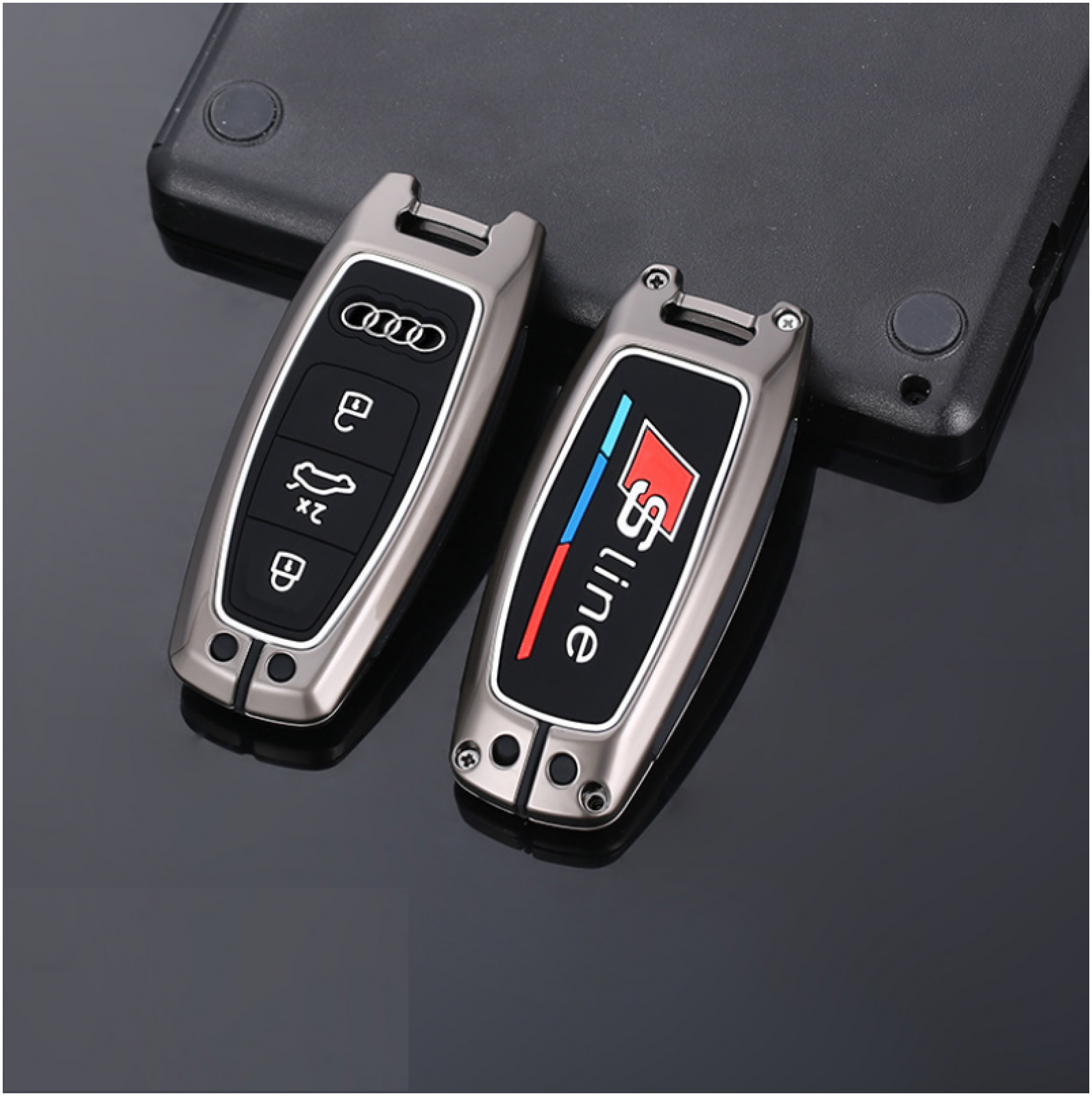 Металлический защитный чехол MyPads M-236861 бронза для ключей Audi A3 A4 A5 A6 A7 A8 Q3 Q5 Q7 Q8 S-Line