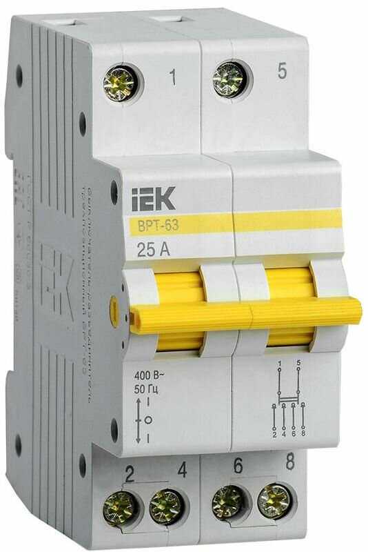 Выключатель-разъединитель трехпозиционный 2п ВРТ-63 25А KARAT IEK MPR10-2-025
