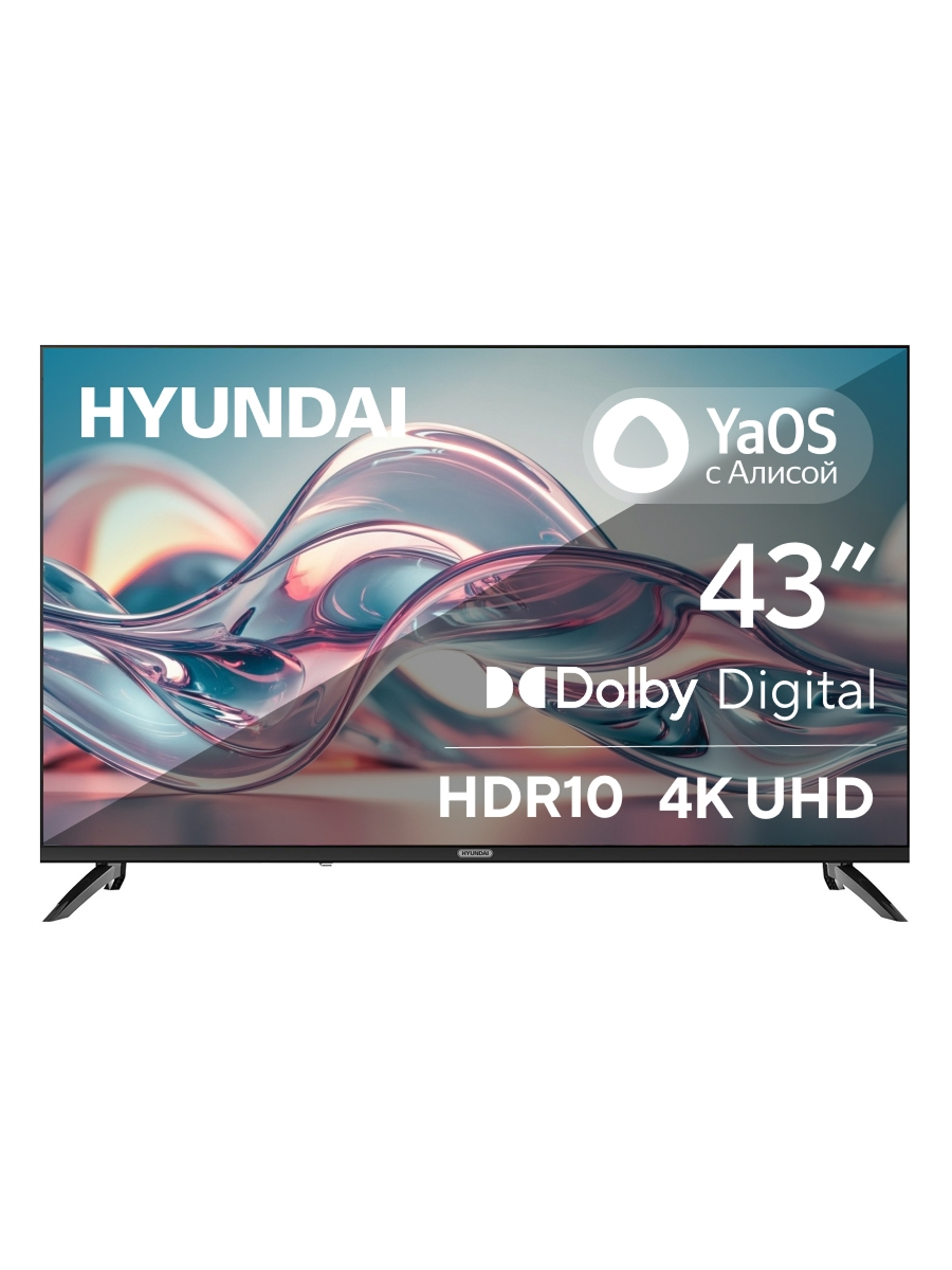 Телевизор Hyundai H-LED43BU7012 43" LED, 4K Ultra HD, черный, смарт ТВ, YaOS